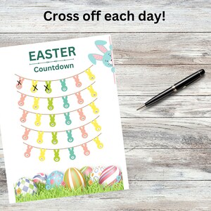 Daily Easter Countdown Calendar- Mark off Days Instant Download ...