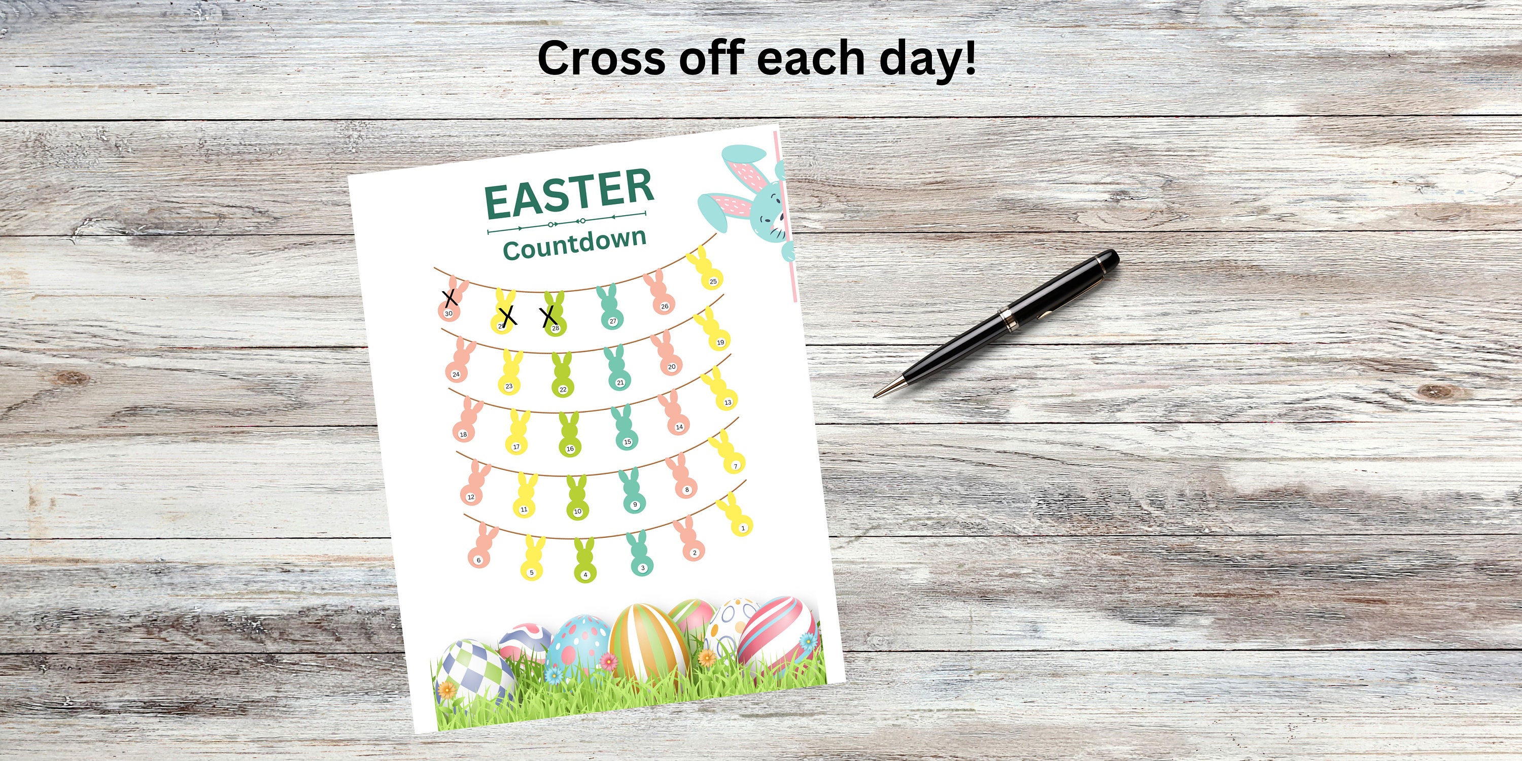 Daily Easter Countdown Calendar- Mark off Days Instant Download ...
