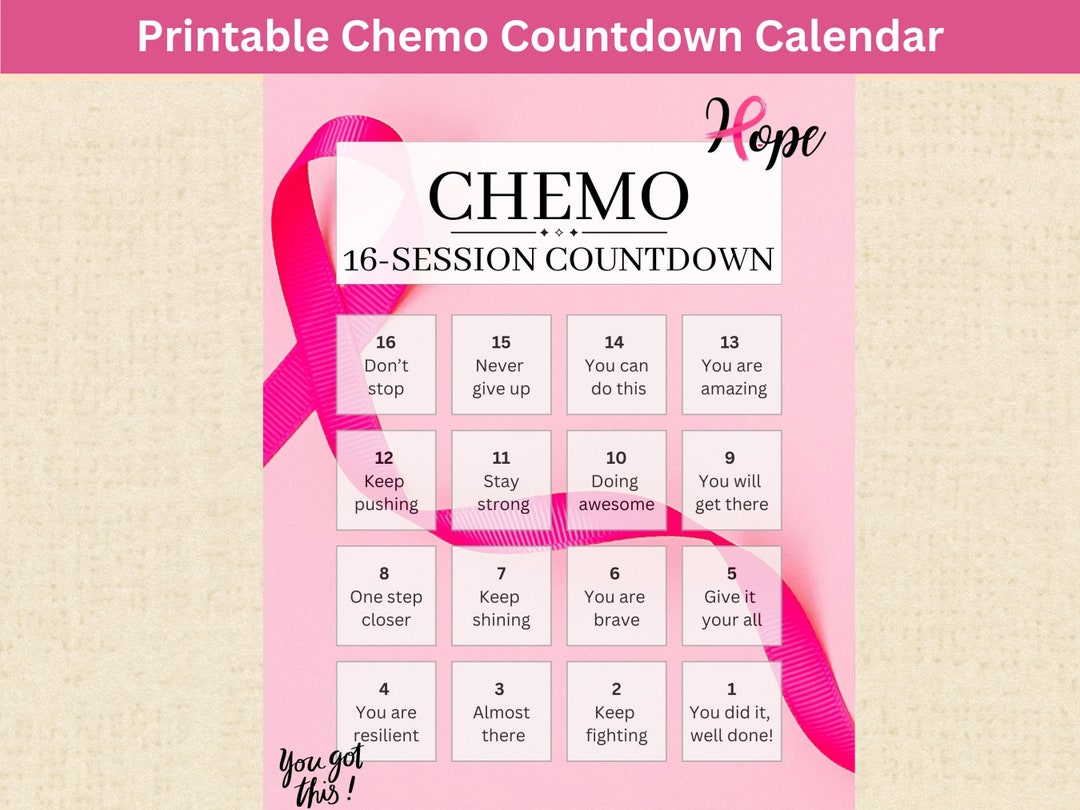 16-round Breast Cancer Chemo Treatment Countdown Calendar Printable ...
