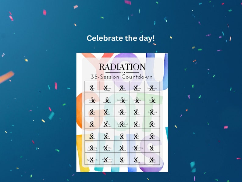 35-session Radiation Treatment Daily Countdown Calendar for Cancer ...