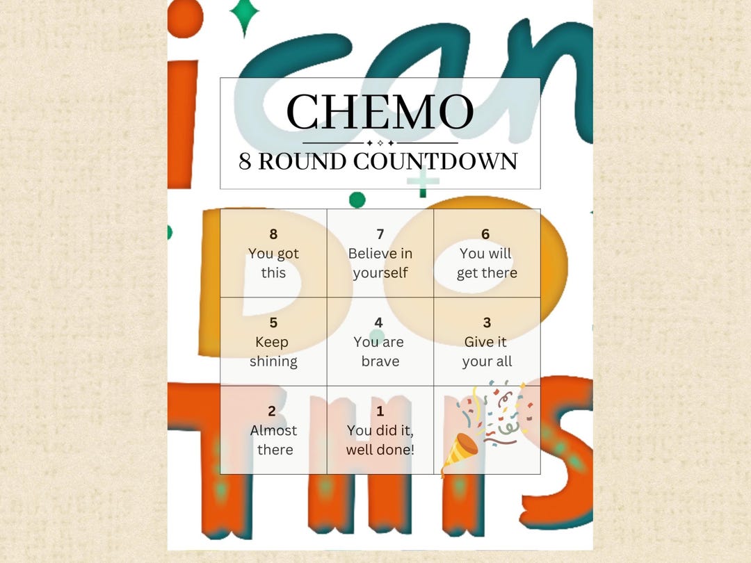 8-round Chemo Treatment Countdown Calendar for Cancer Printable ...