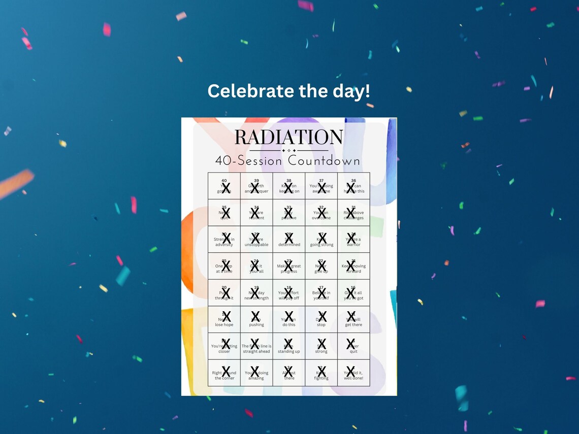 40-session Radiation Countdown Calendar Tracker Journal Care Package ...