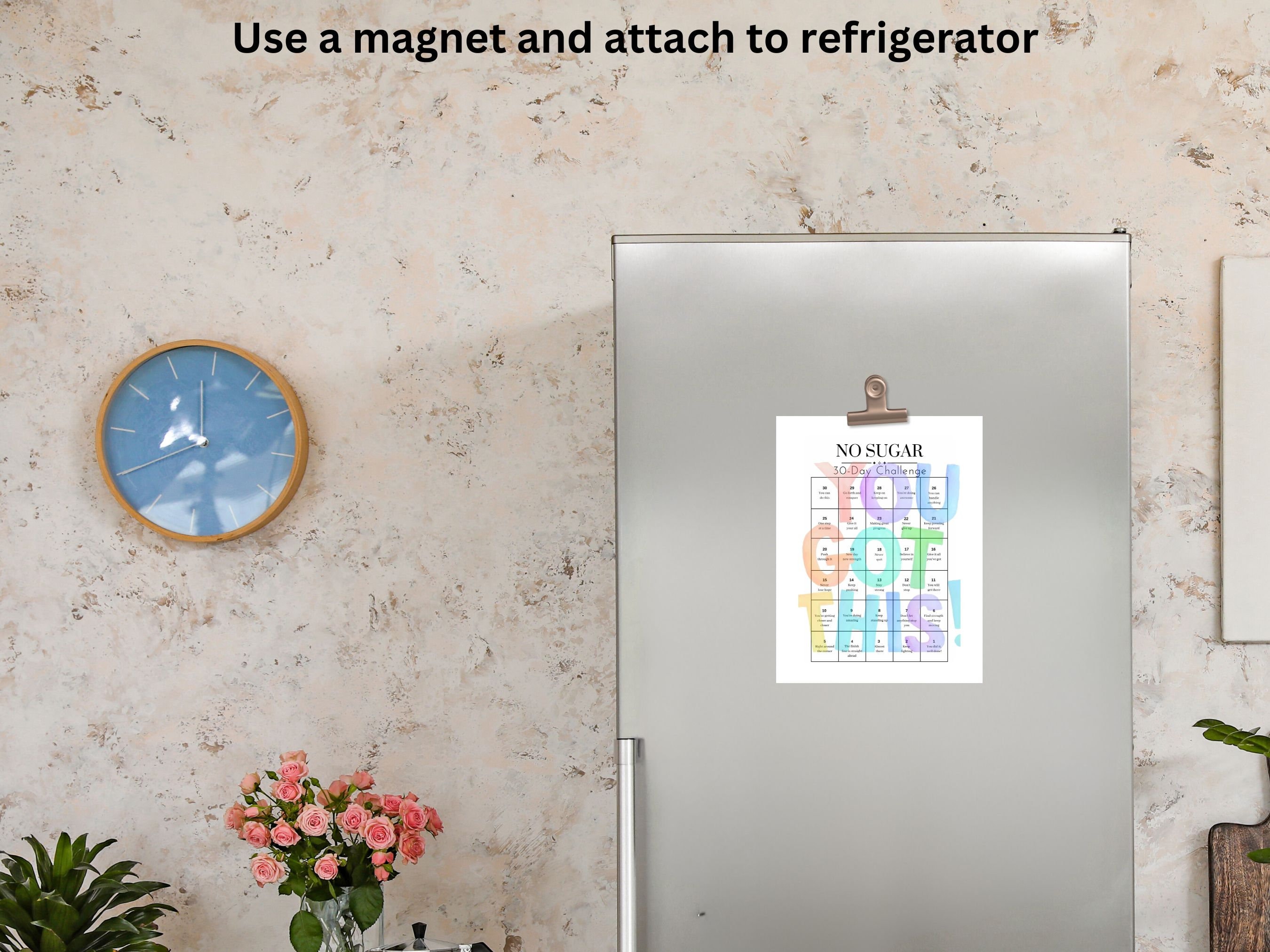 30-day No Sugar Challenge Countdown Calendar Tracker Printable, Sugar ...