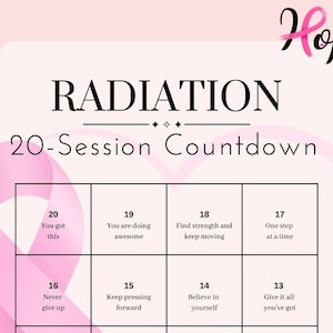 20-session Breast Cancer Radiation Treatment Countdown Calendar ...