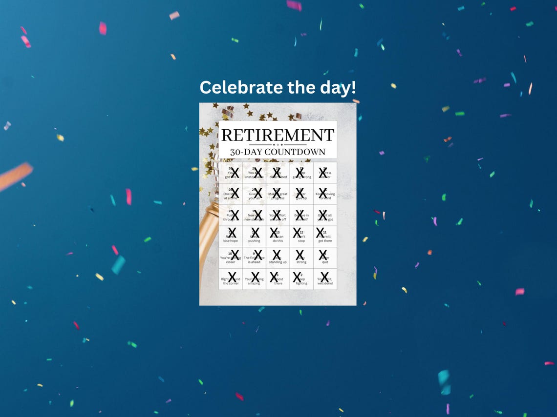 Retirement Countdown Calendar Instant Download Printable PDF - Etsy