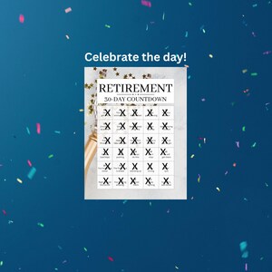 Retirement Countdown Calendar Instant Download Printable PDF - Etsy