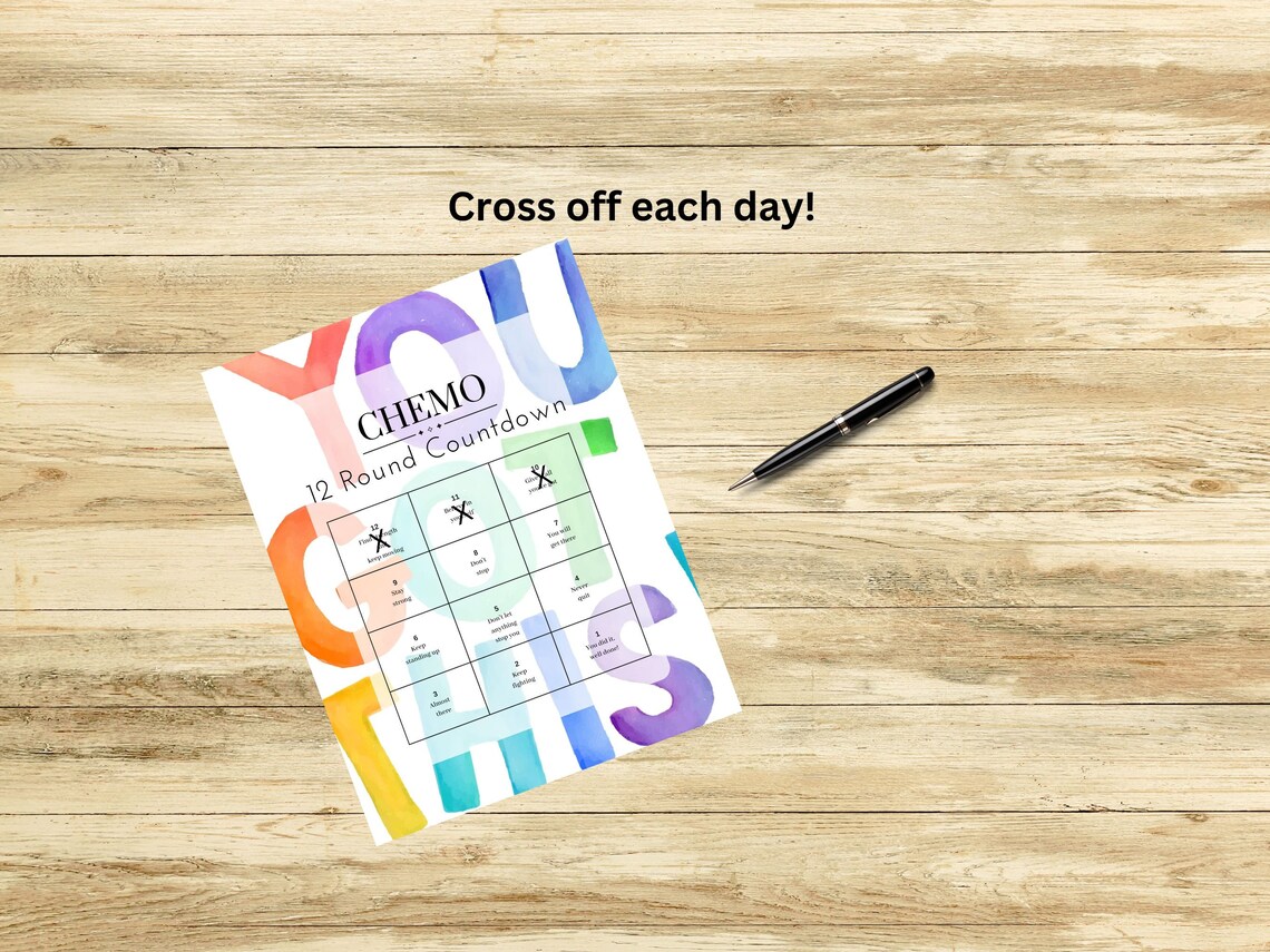 12-round Chemo Treatment Countdown Calendar Tracker Journal Care ...