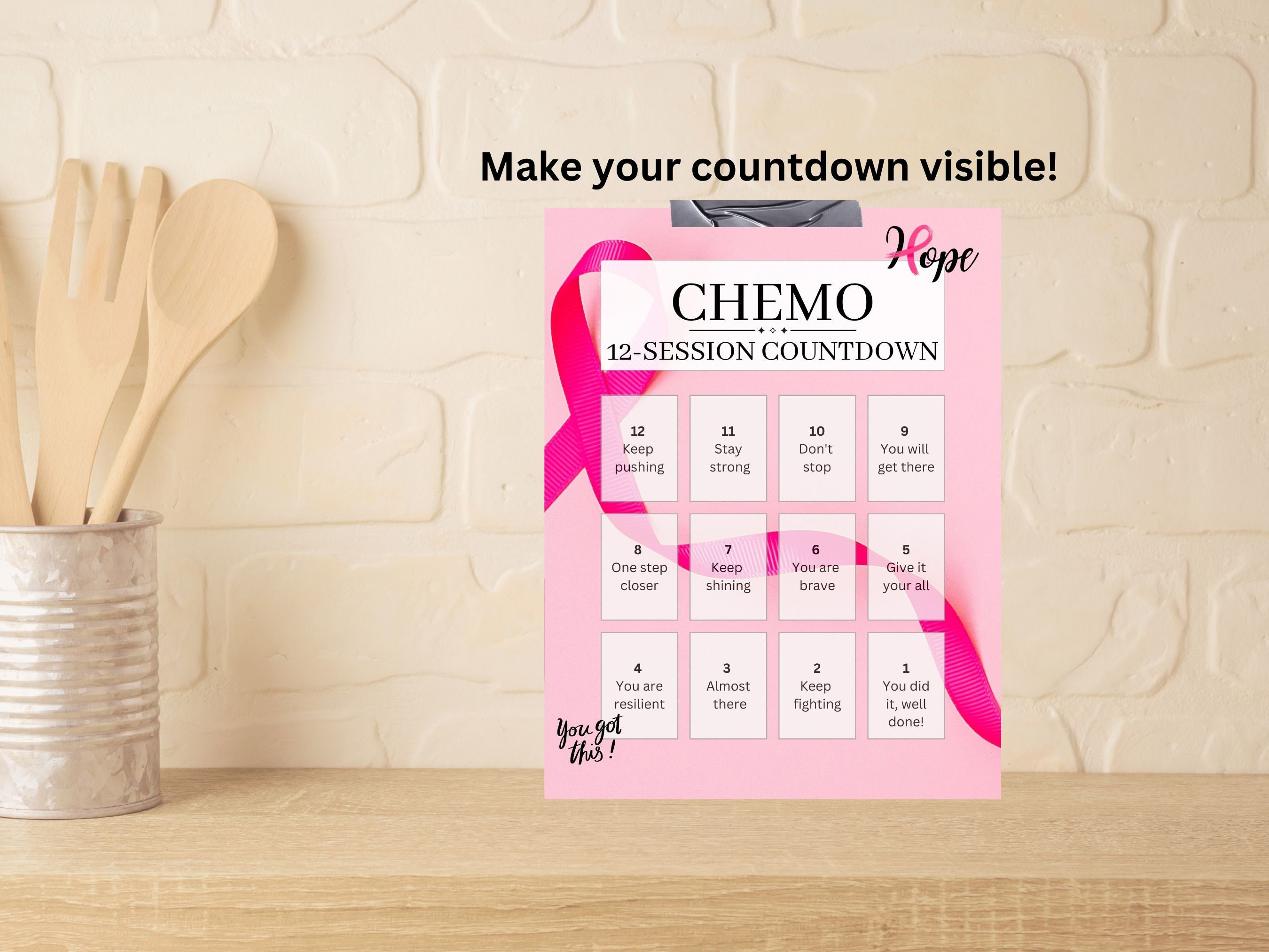 12-round Breast Cancer Chemo Treatment Countdown Calendar Printable ...