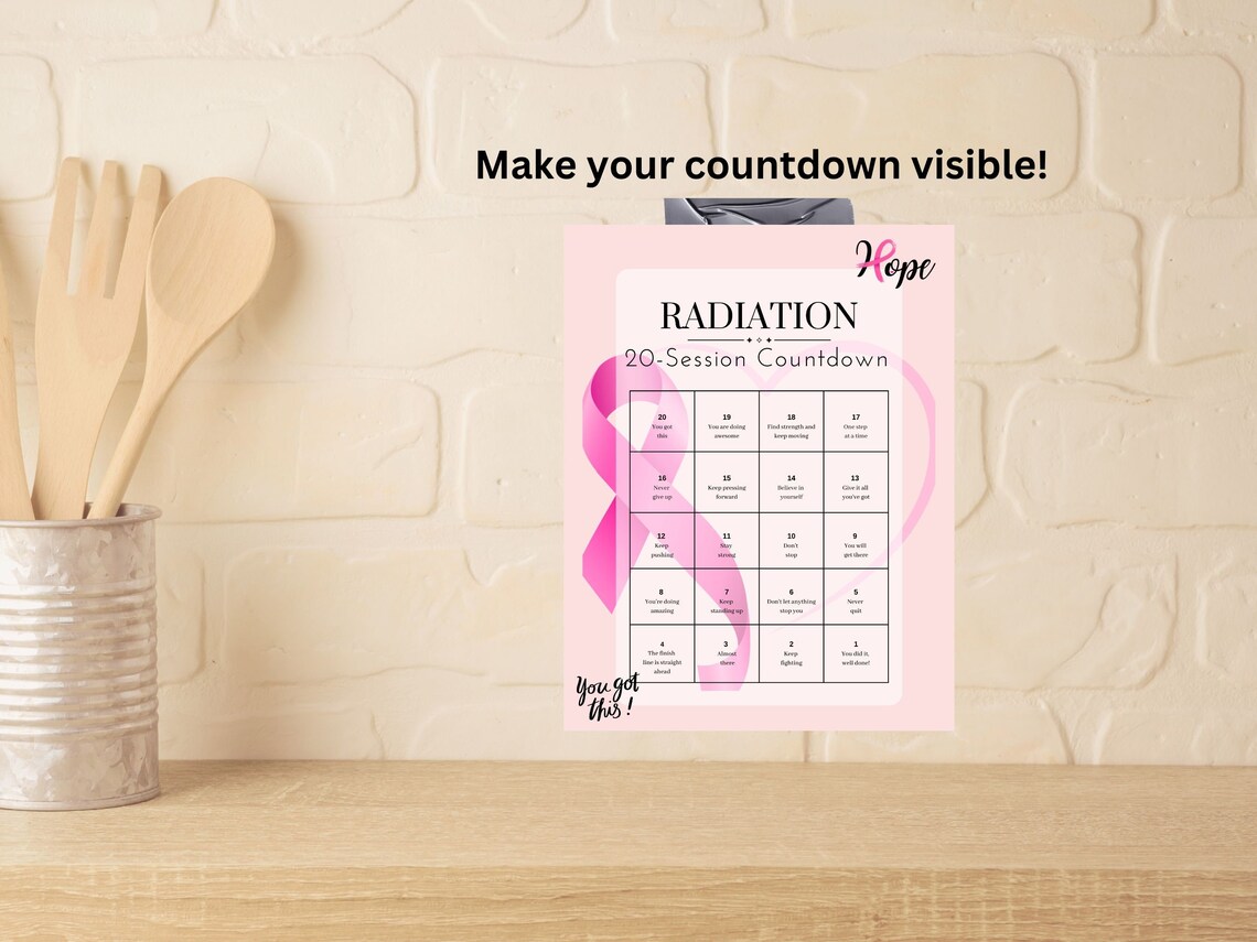 20-session Breast Cancer Radiation Treatment Countdown Calendar ...