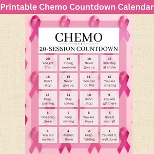 20-session Breast Cancer Chemo Treatment Countdown Calendar Printable ...