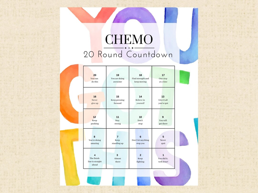 20-round Chemo Treatment Countdown Calendar for Cancer Printable- Daily ...