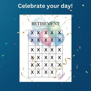 Retirement Countdown Calendar Printable PDF, Retirement Celebration ...