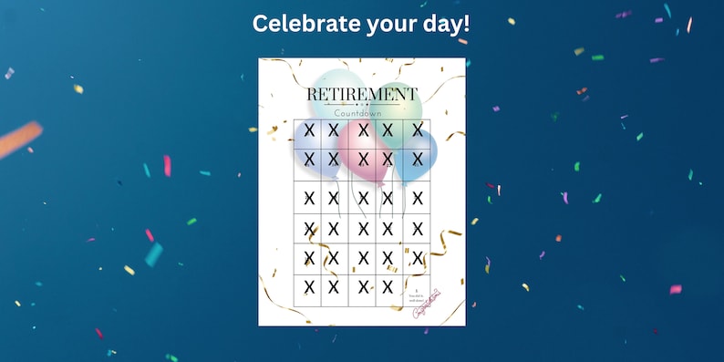 Retirement Countdown Calendar Printable PDF, Retirement Celebration ...