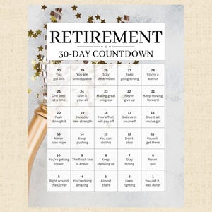 Retirement Countdown Calendar Instant Download Printable PDF - Etsy