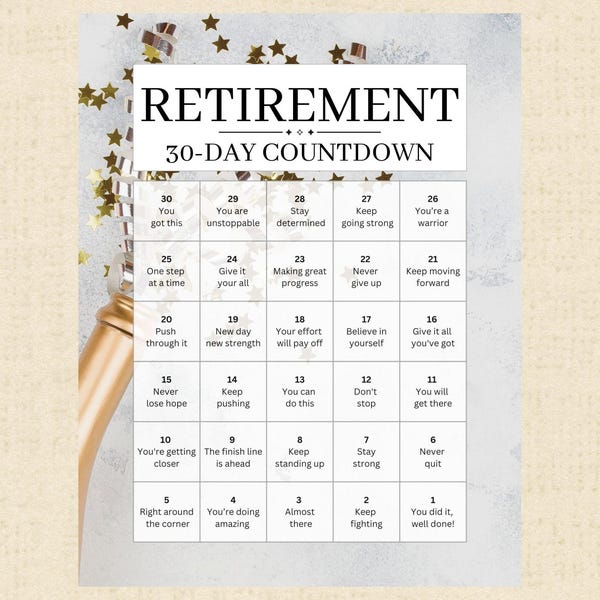 Retirement Calendar - Etsy