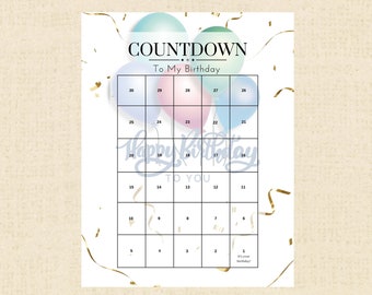 Birthday Countdown Printable - Etsy