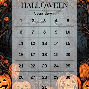 Spooky Halloween Countdown Calendar Printable - Get Ready for the Haunt ...