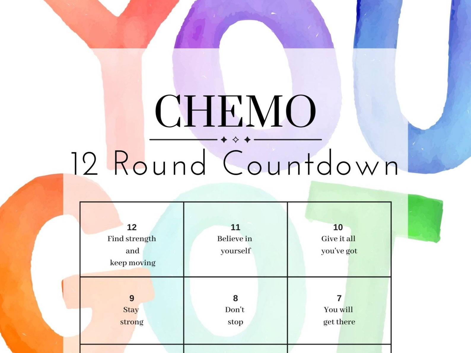 12-round Chemo Treatment Countdown Calendar Tracker Journal Care ...