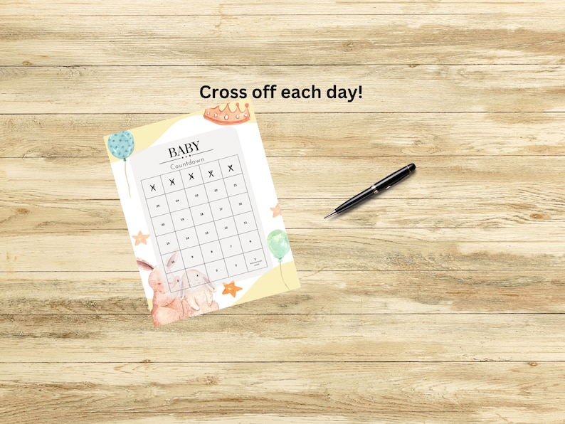 Pregnancy Countdown Calendar Instant Download Printable PDF - Etsy