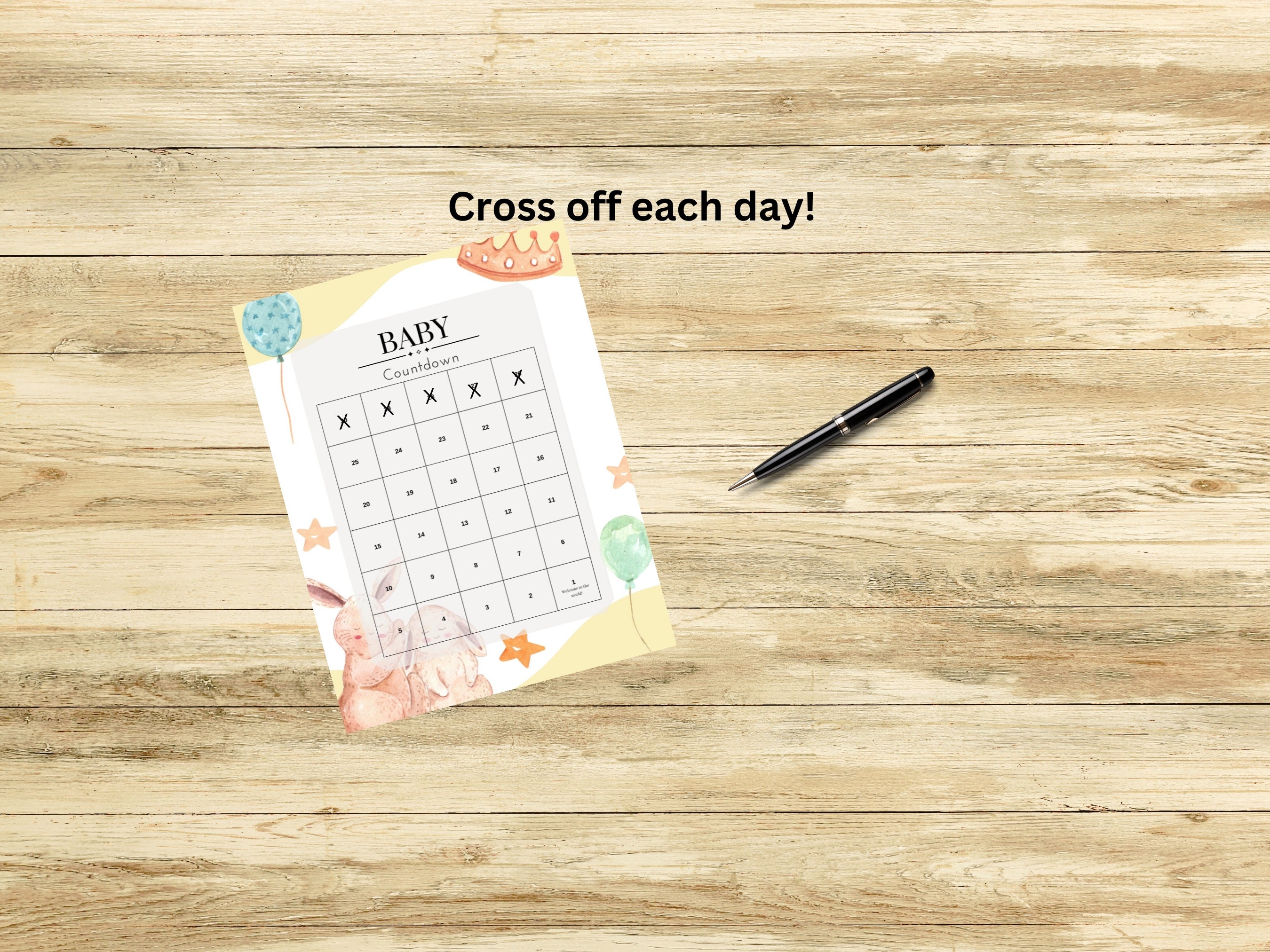 Pregnancy Countdown Calendar Instant Download Printable PDF - Etsy