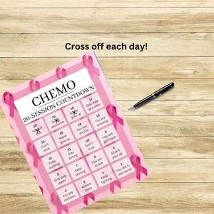 20-session Breast Cancer Chemo Treatment Countdown Calendar Printable ...