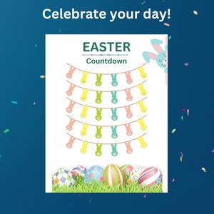 Daily Easter Countdown Calendar- Mark off Days Instant Download ...