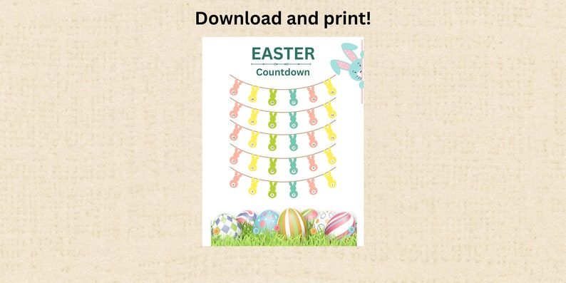 Daily Easter Countdown Calendar- Mark off Days Instant Download ...