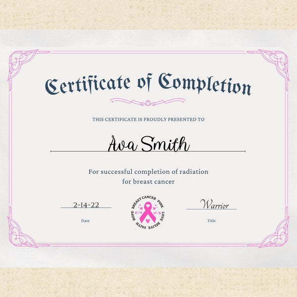 Cancer Certificate - Etsy