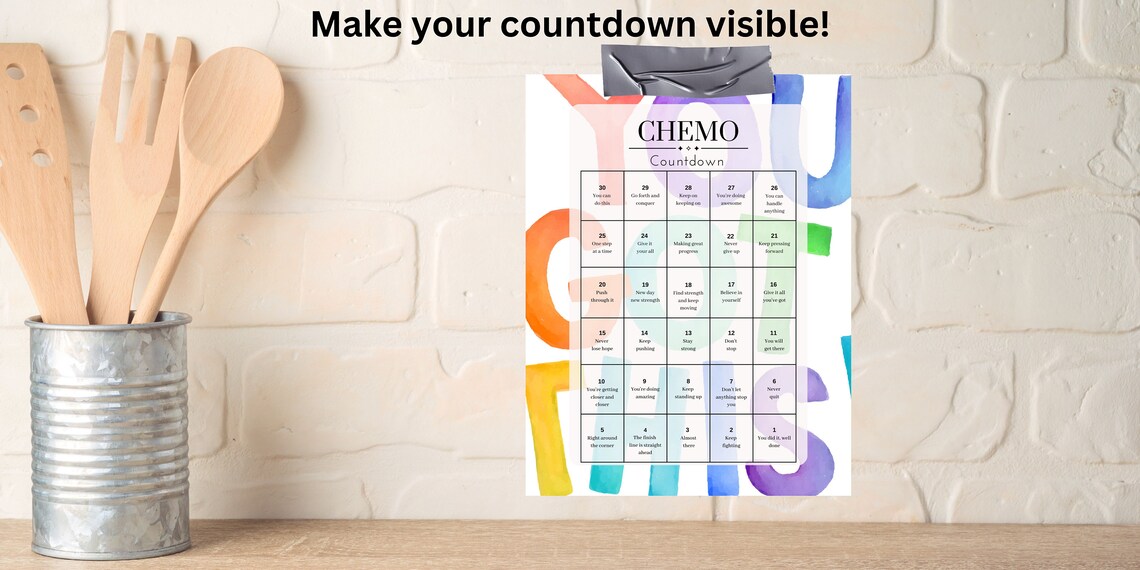 30-round Chemo Treatment Daily Countdown Calendar for Cancer Printable ...