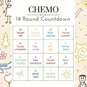 14-round Kid Chemo Treatment Countdown Calendar Tracker Journal Care ...