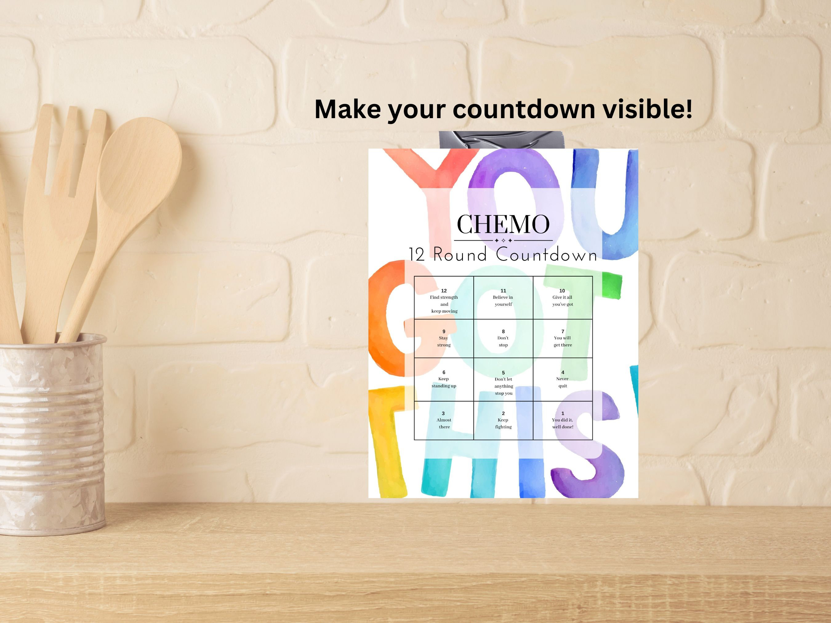 12-round Chemo Treatment Countdown Calendar Tracker Journal Care ...