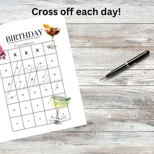 Milestone Birthday Countdown Calendar Instant Download Printable PDF ...