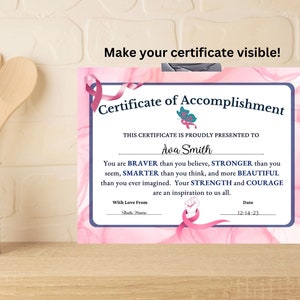 Breast Cancer Fighter Appreciation Certificate Printable | Cancer Free ...