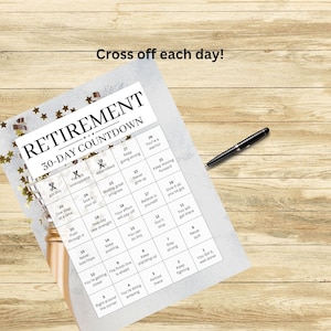Retirement Countdown Calendar Instant Download Printable PDF - Etsy