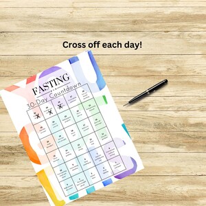 Fasting 30 Day Challenge Countdown Calendar Tracker Printable; Daniel ...
