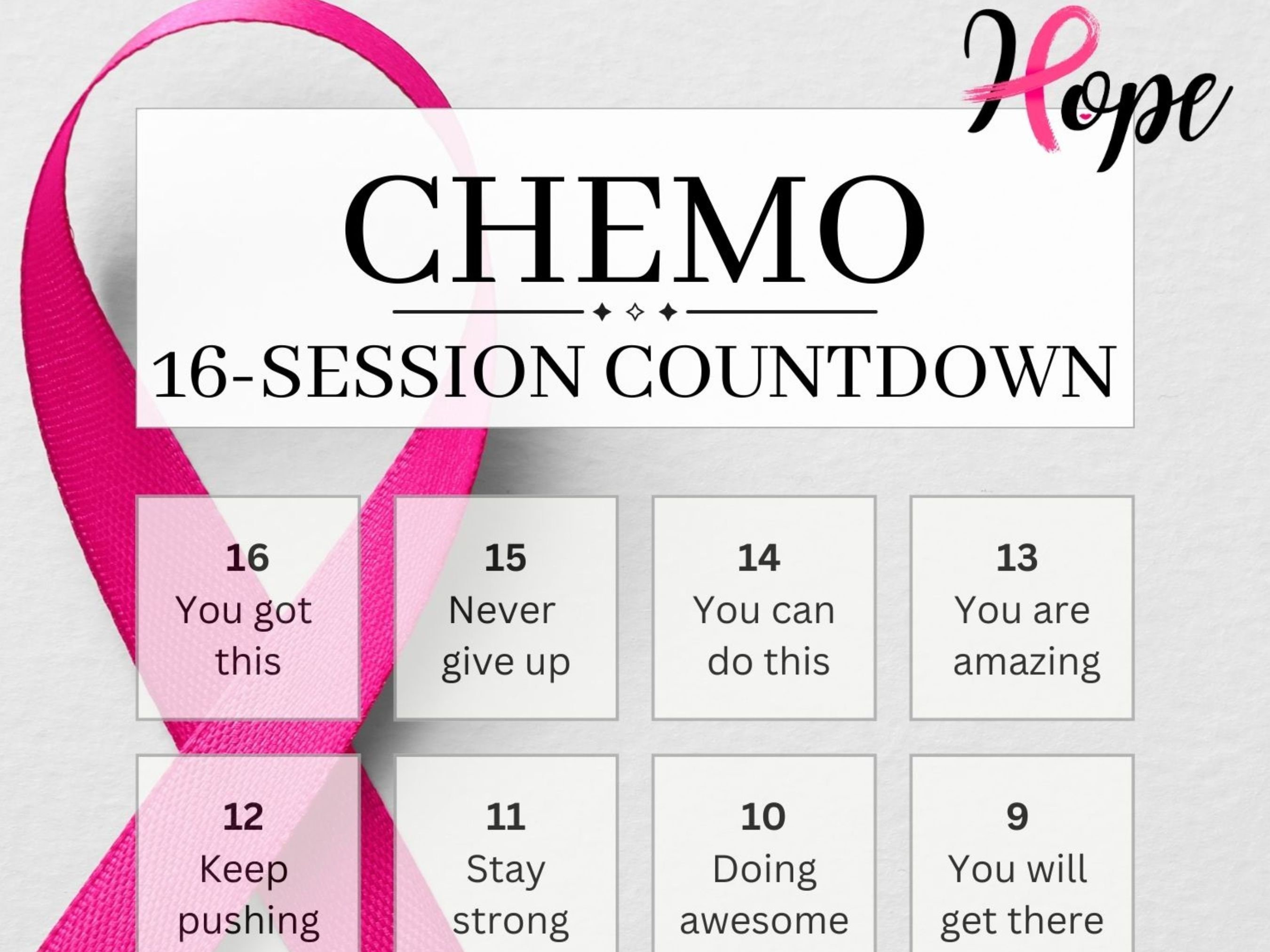 16-round Breast Cancer Chemo Treatment Countdown Calendar Printable ...