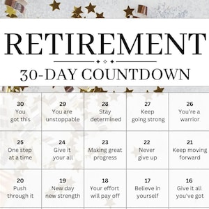 Retirement Countdown Calendar Instant Download Printable PDF - Etsy
