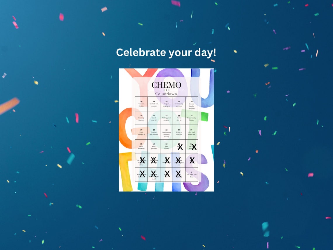 30-round Chemo Treatment Daily Countdown Calendar for Cancer Printable ...