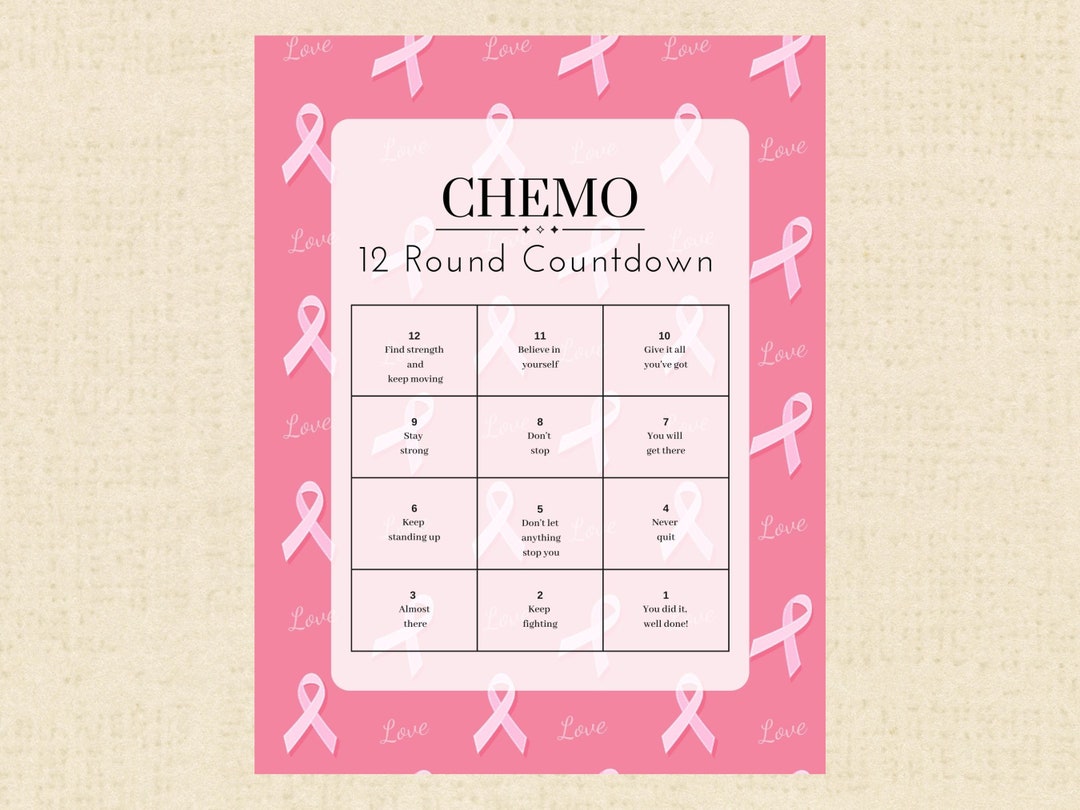 12-round Breast Cancer Chemo Treatment Countdown Calendar Printable ...