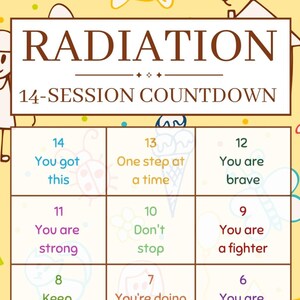 14-session Kid Radiation Treatment Countdown Calendar Tracker Journal ...