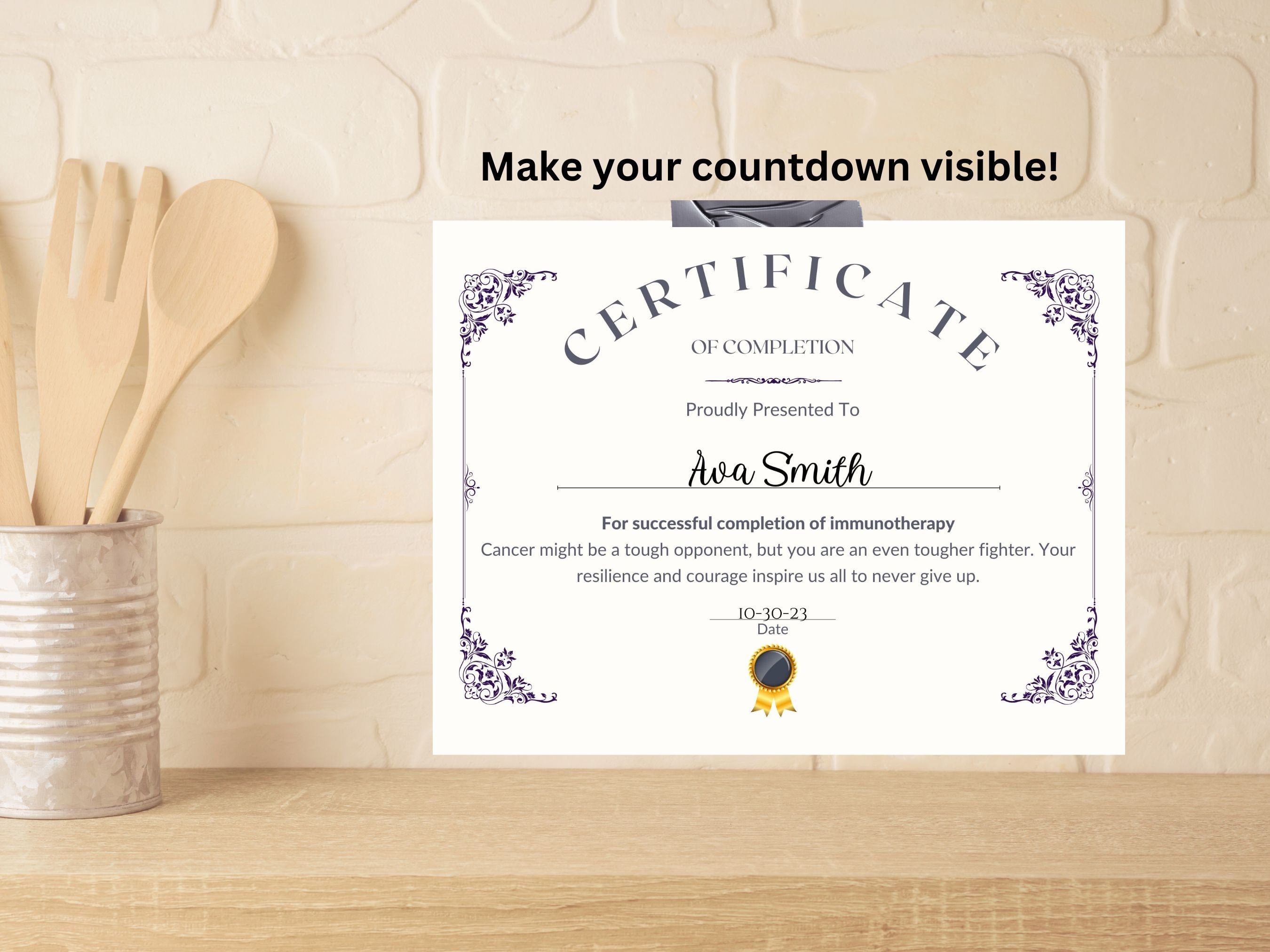 Immunotherapy Cancer Fighter Appreciation Certificate Printable, Cancer ...