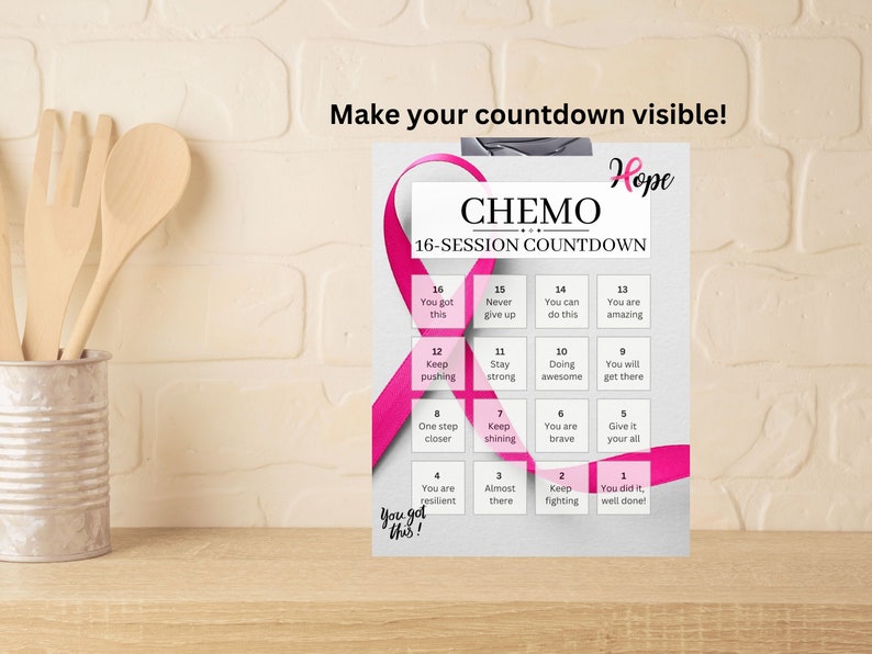16-round Breast Cancer Chemo Treatment Countdown Calendar Printable ...