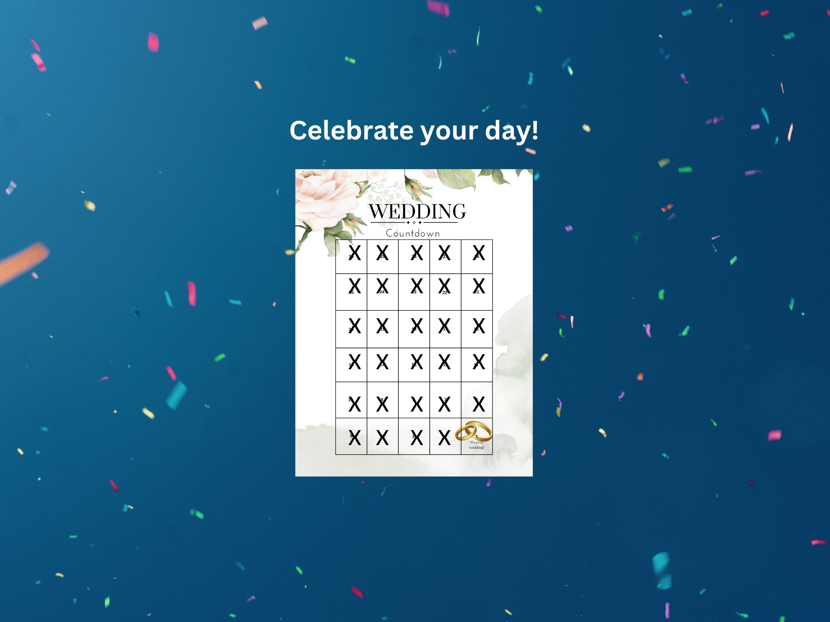 Wedding Countdown Calendar Instant Download Printable PDF - Etsy