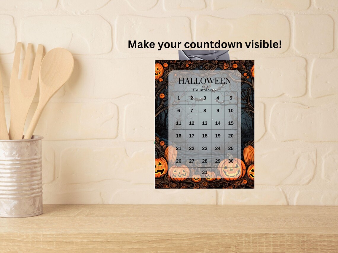 Spooky Halloween Countdown Calendar Printable Get Ready for the Haunt ...