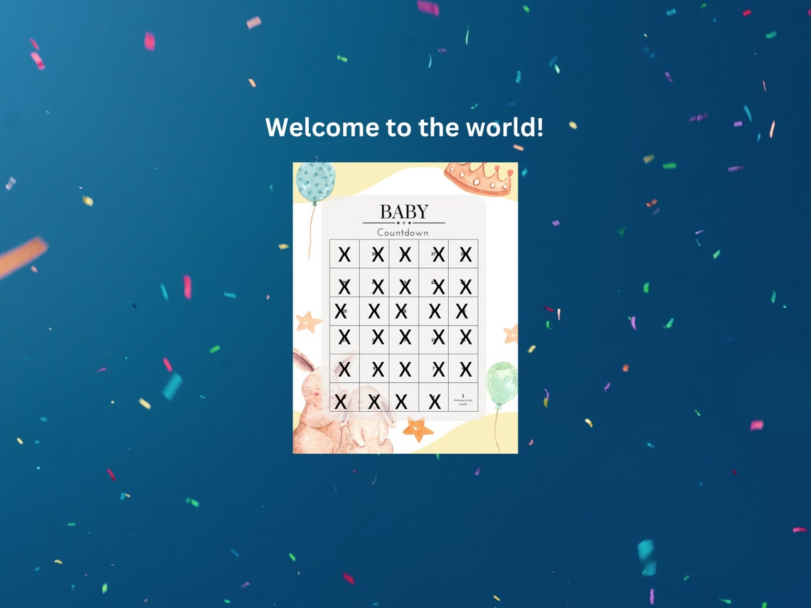 Pregnancy Countdown Calendar Instant Download Printable PDF - Etsy