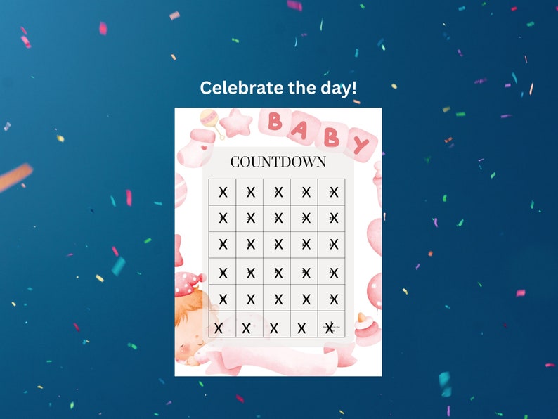 Pregnancy Countdown Calendar Instant Download Printable PDF - Etsy