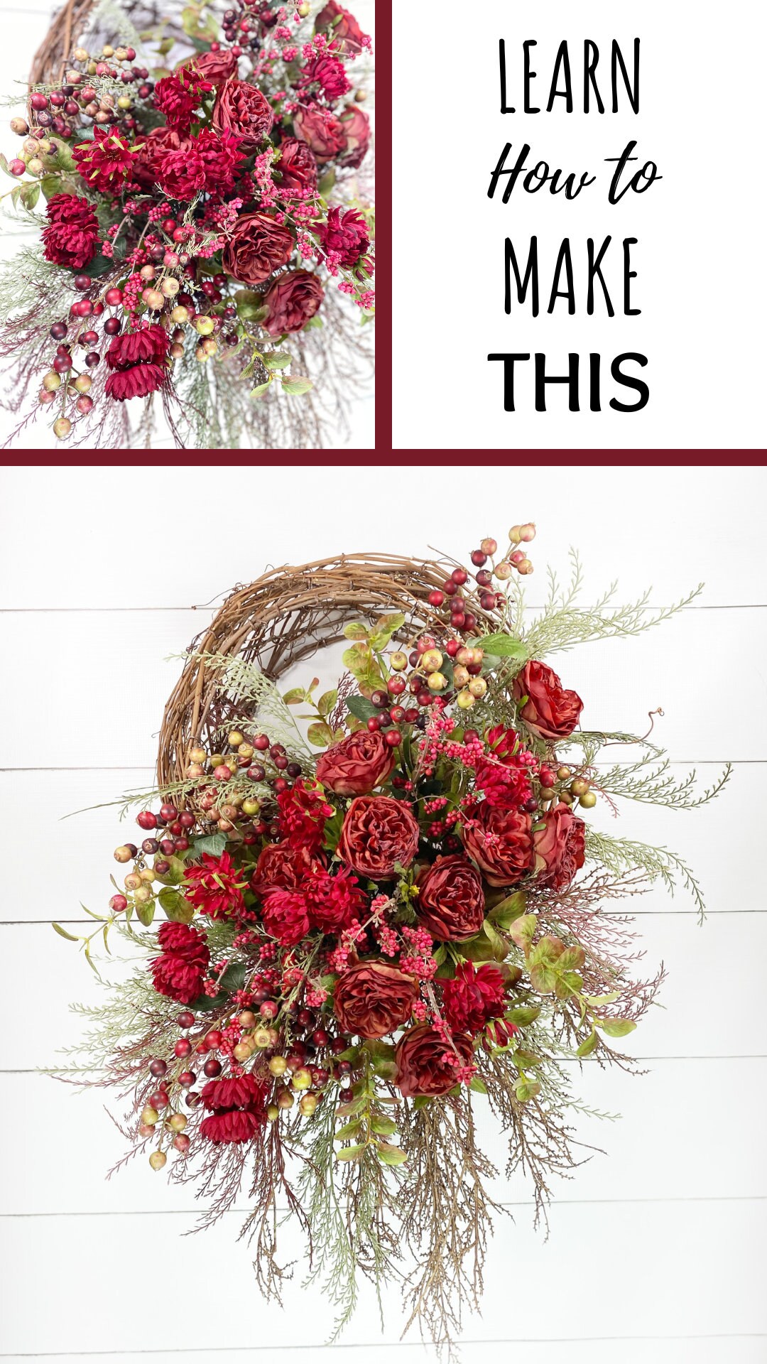 DIY Grapevine Wreath, How to Make A Floral Wreath, Rose Wreath Tutorial, Wreath Video Tutorial ...