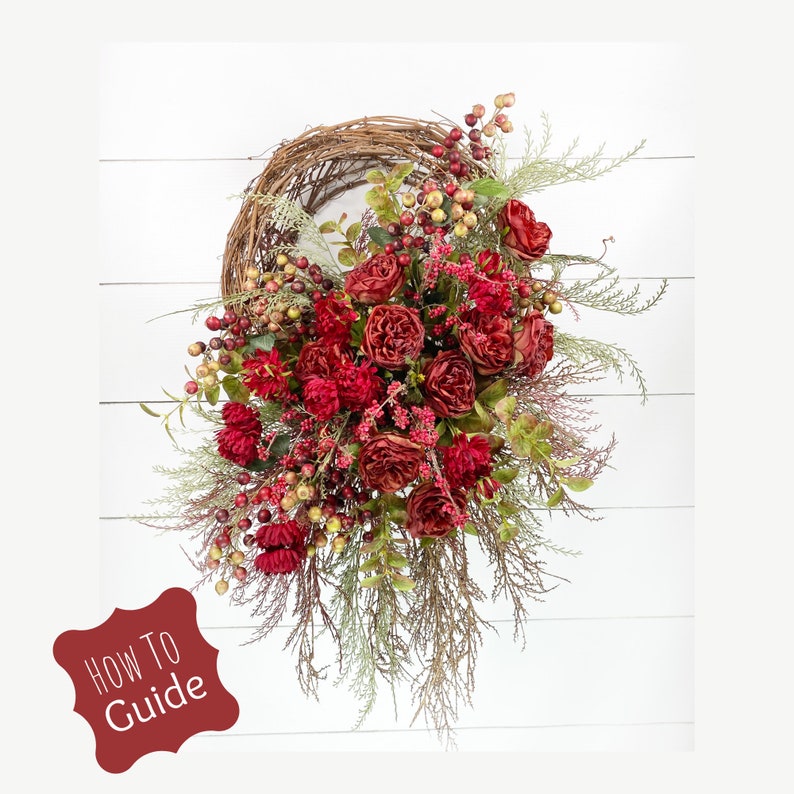 DIY Grapevine Wreath, How to Make A Floral Wreath, Rose Wreath Tutorial ...