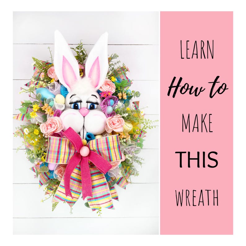 How to Make A Bunny Wreath, DIY Easter Wreath, Step by Step Spring ...