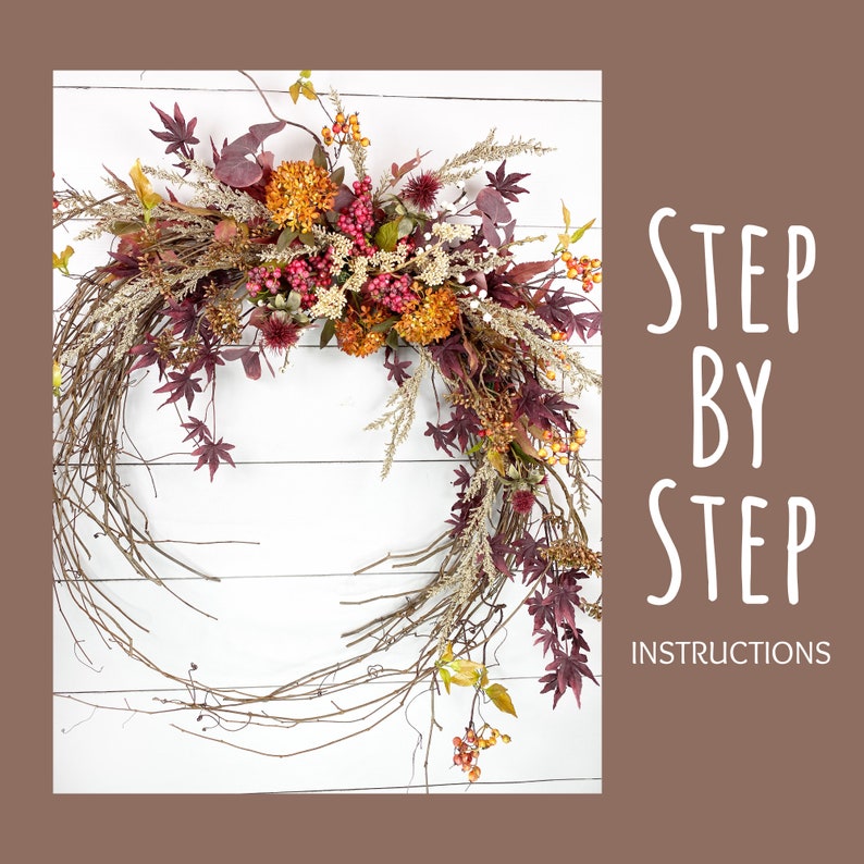 How to Make A Fall Mirror Wreath, Step by Step Tutorial, DIY Autumn ...